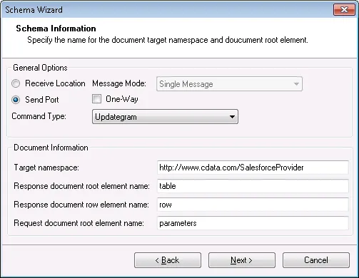 Tutorial: Use the CData BizTalk Adapter for Oracle Eloqua Reporting to Execute Updategrams ...