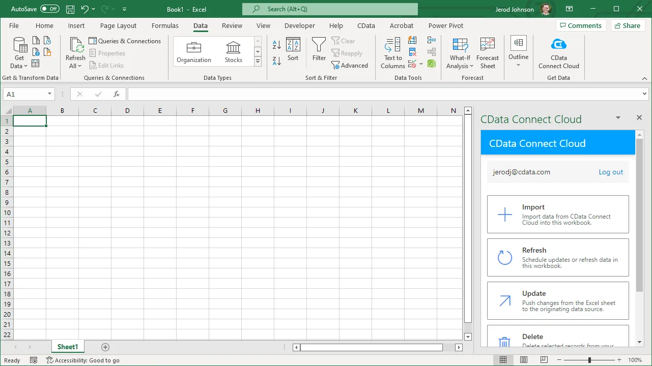 Access Live SAP Business One データ in Excel (Desktop) via Connect Cloud | ナレッジベース | CData Software ...