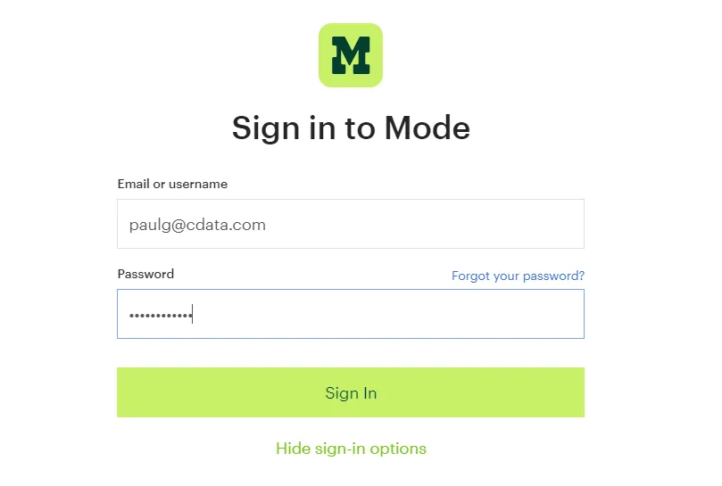 Create Data Visualizations Based On Microsoft Project データ in Mode | ナレッジベース | CData Software Japan