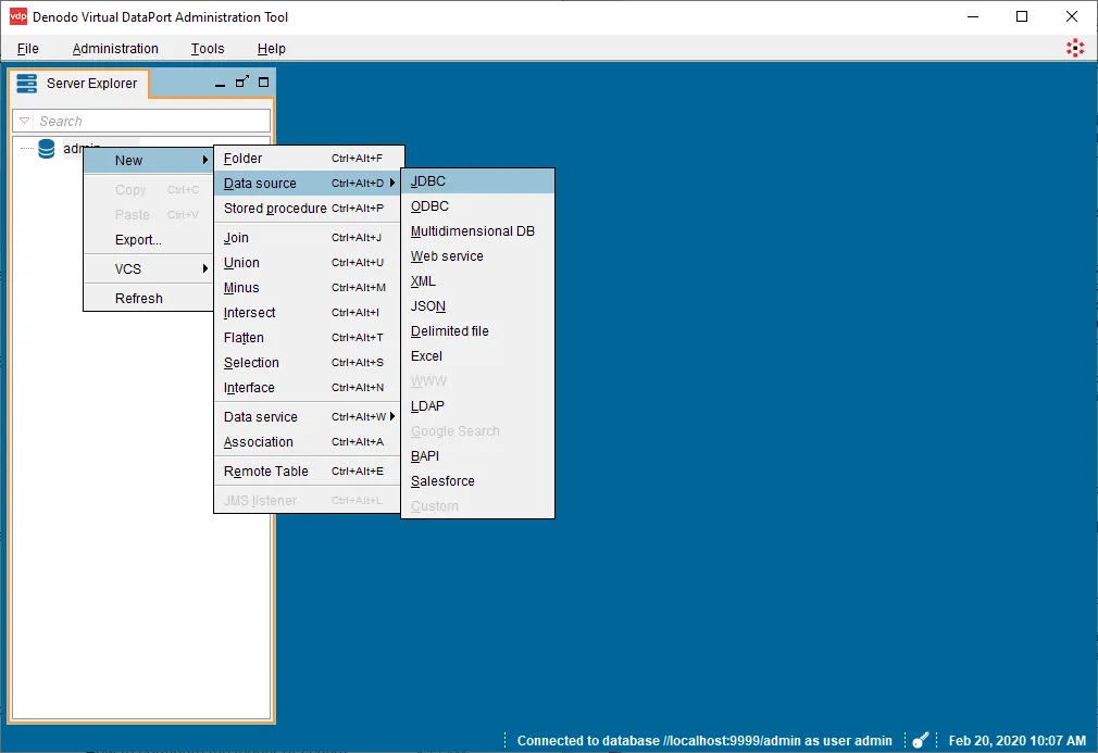 Denodo Platform でREST のデータソースを作成 | ナレッジベース | CData Software Japan