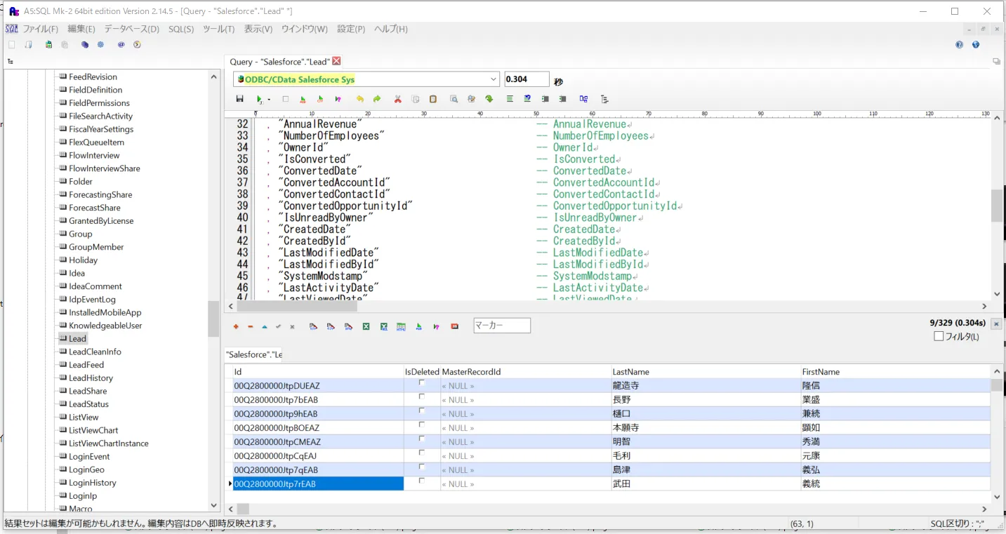 SQL Server のデータをA5:SQL Mk-2 でCRUD クエリする方法 | ナレッジベース | CData Software Japan