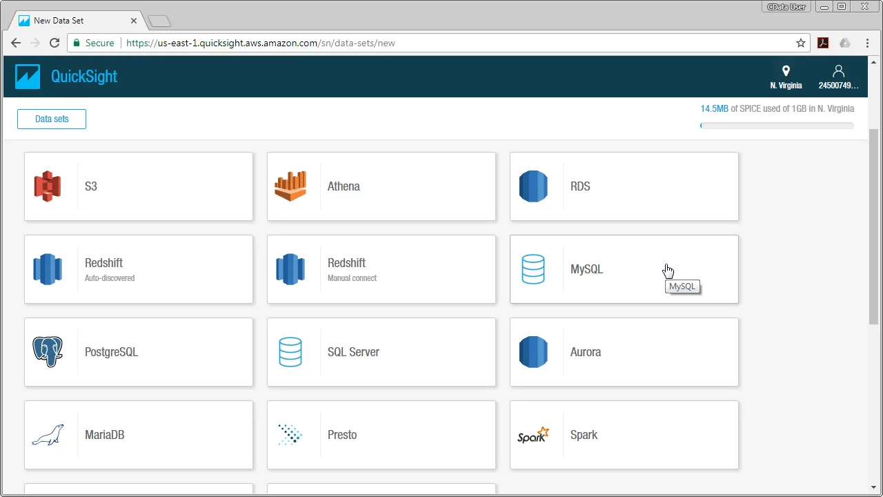 Access Oracle Eloqua Reporting データ from MySQL in Amazon QuickSight ...