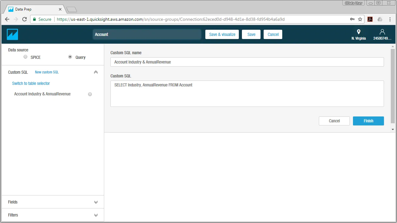 Access Couchbase データ from MySQL in Amazon QuickSight | ナレッジベース | CData Software Japan