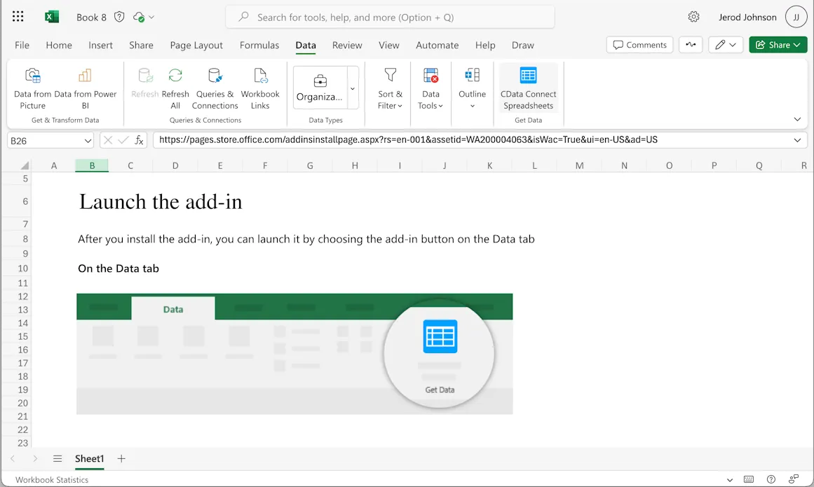 Access Live Jira Service Management データ in Excel for the Web (Excel 365/Online) through Connect ...